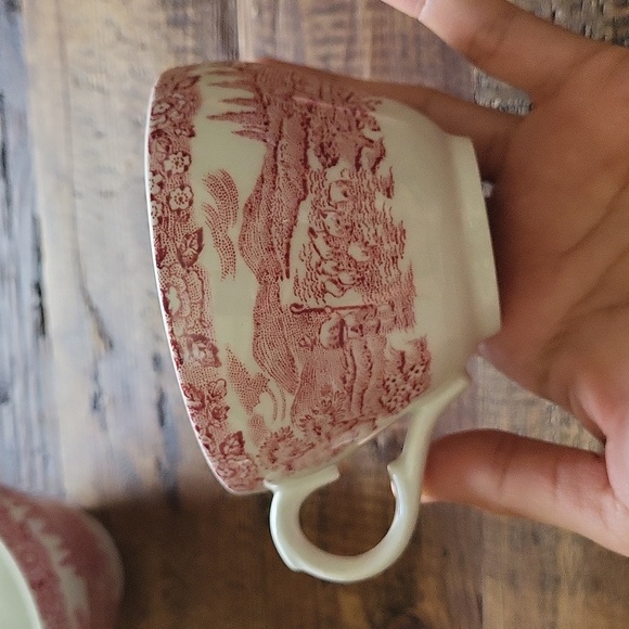 Staffordshire | Kitchen | Staffordshire England Tea Cups White Red ...
